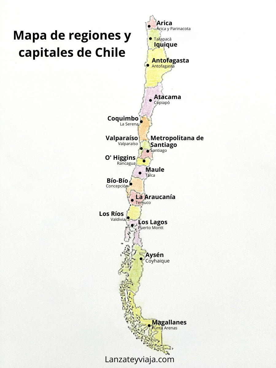 ᐅ Lista de Regiones y Capitales de Chile【Apréndetelas todas】
